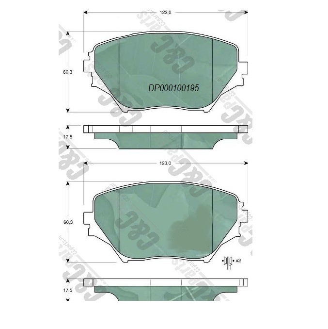 Disc pad set 123.1x60.5x17.0 - C&C Parts Remonderdelen