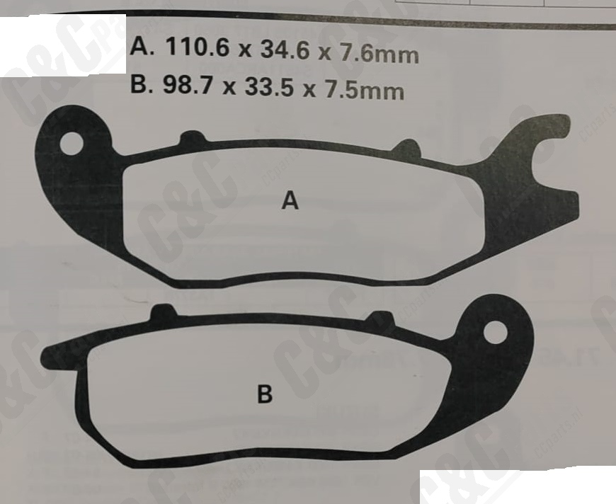 disc pad set a2 - C&C Parts Remonderdelen