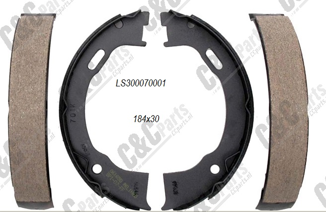 Lined shoe set of 4 184x30 handbrake - C&C Parts Remonderdelen